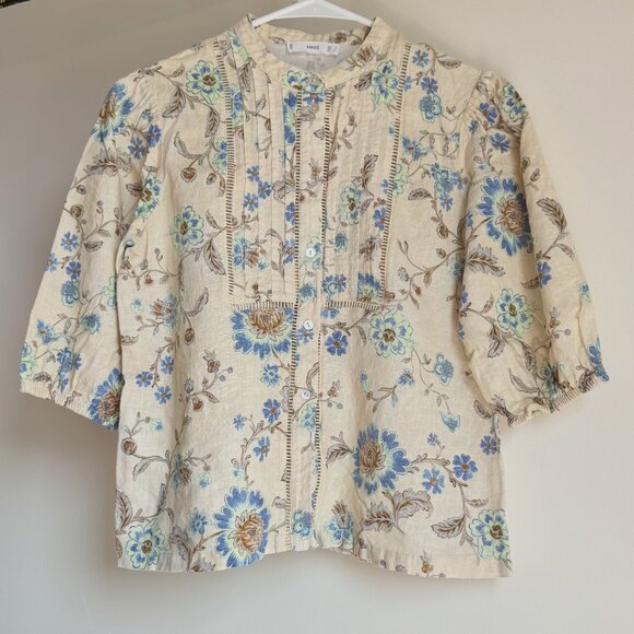 Mango | Tops | Mango Women Floral Blousetop 34 Sleeve | Poshmark
